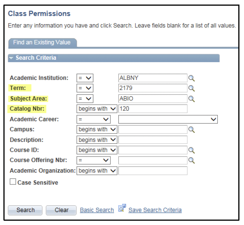 Class Permissions | University at Albany
